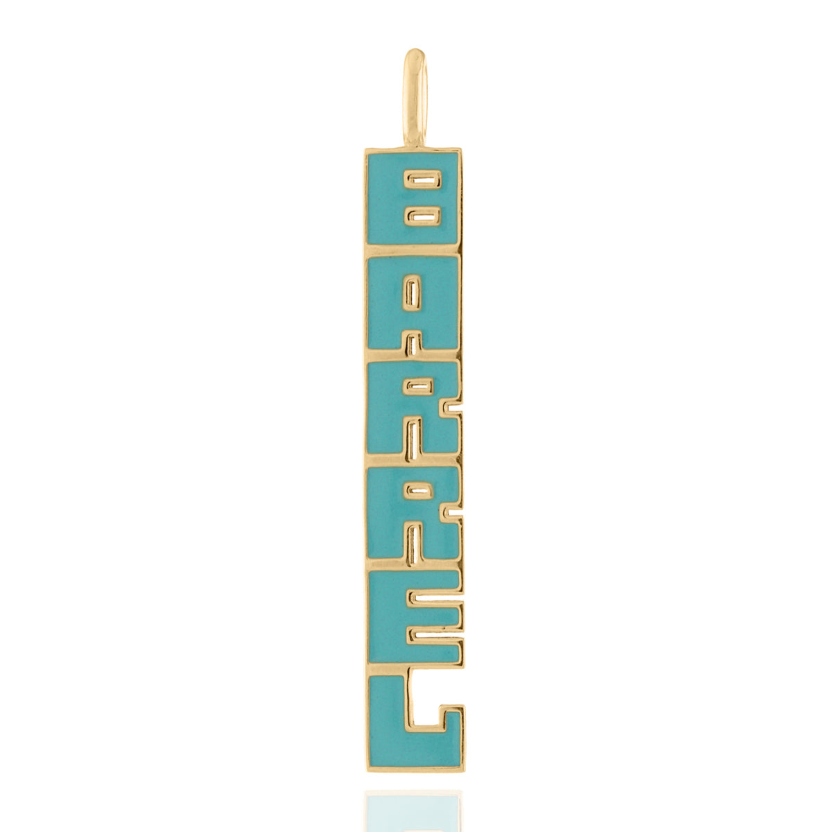 Petite Enamel LetterBlock© Nameplate - Vertical – kwit jewelry