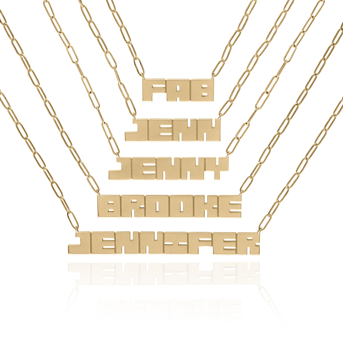 Gold LetterBlock© Nameplate – kwit jewelry