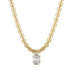 Emerald Cut Barrel Necklace – kwit jewelry