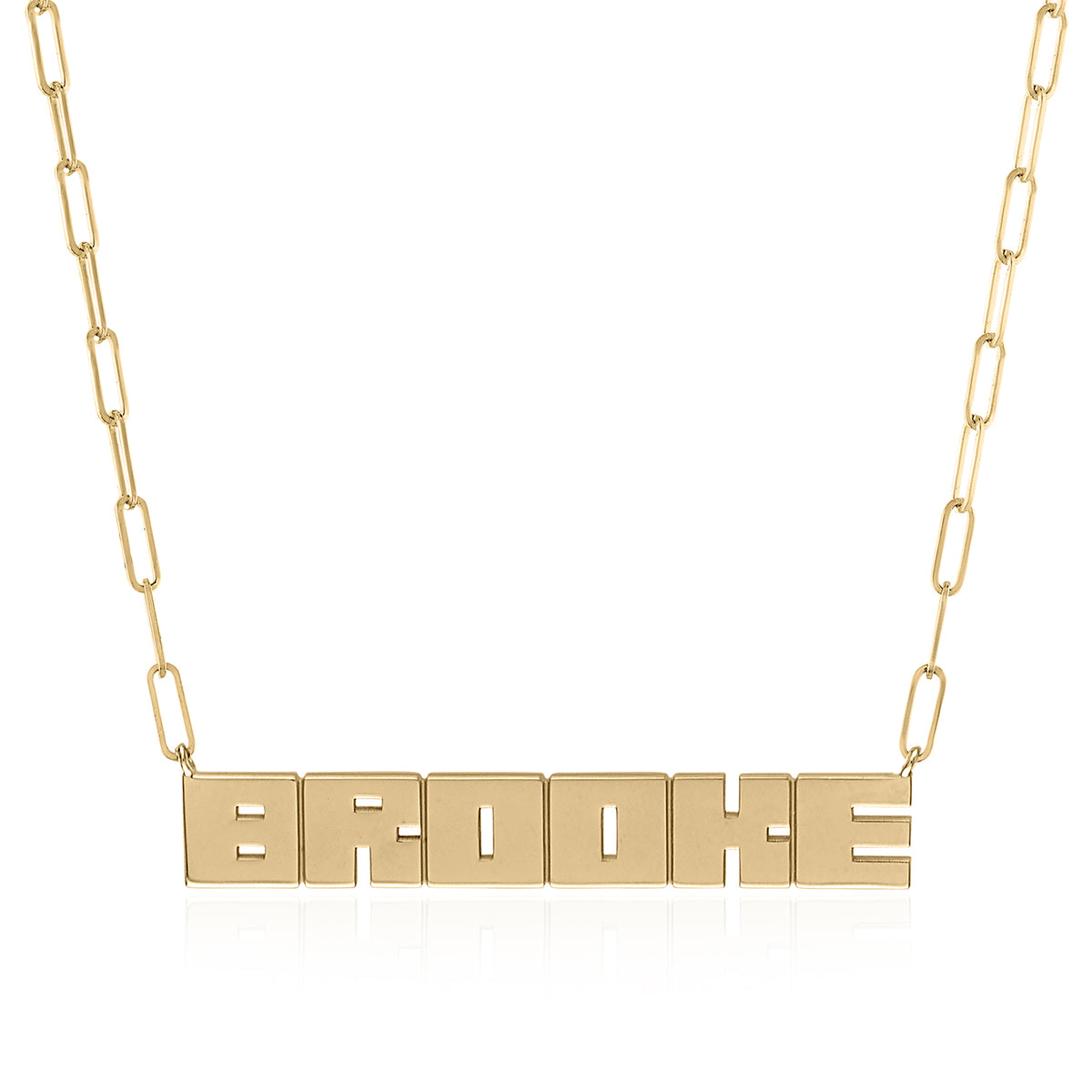 Gold LetterBlock© Nameplate – kwit jewelry